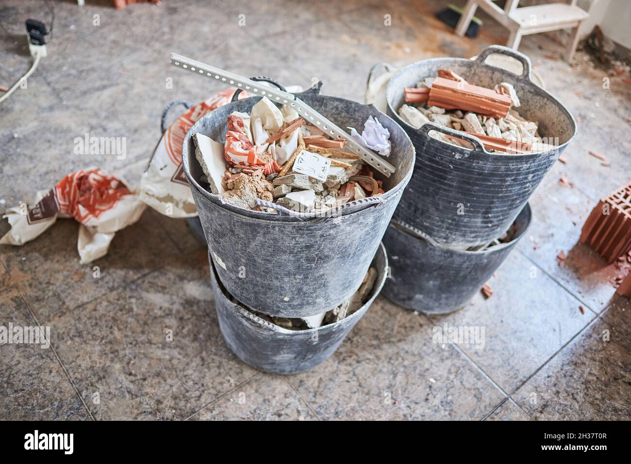 Rubble buckets hi-res stock photography and images - Alamy
