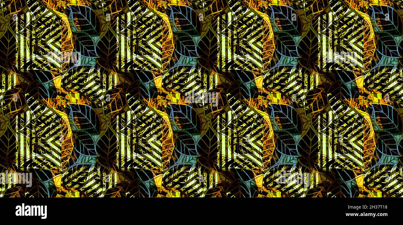 Seamless fashion print patterns, kaleidoscope designs, textile fashion ...
