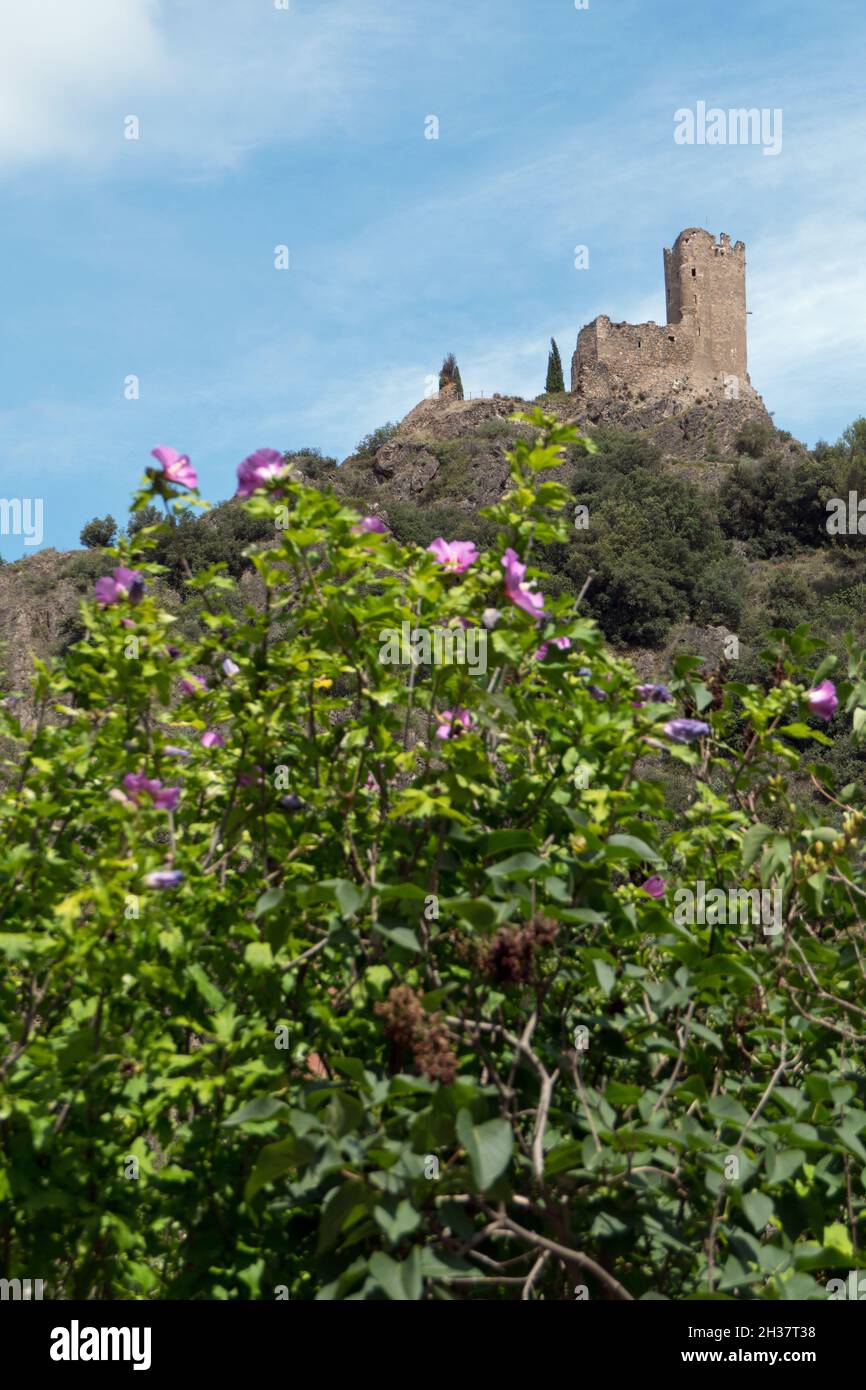 View of Lastours in France, characteristic old French village with ...