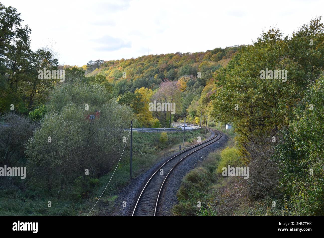 railroad curves in the Eifel Stock Photo - Alamy
