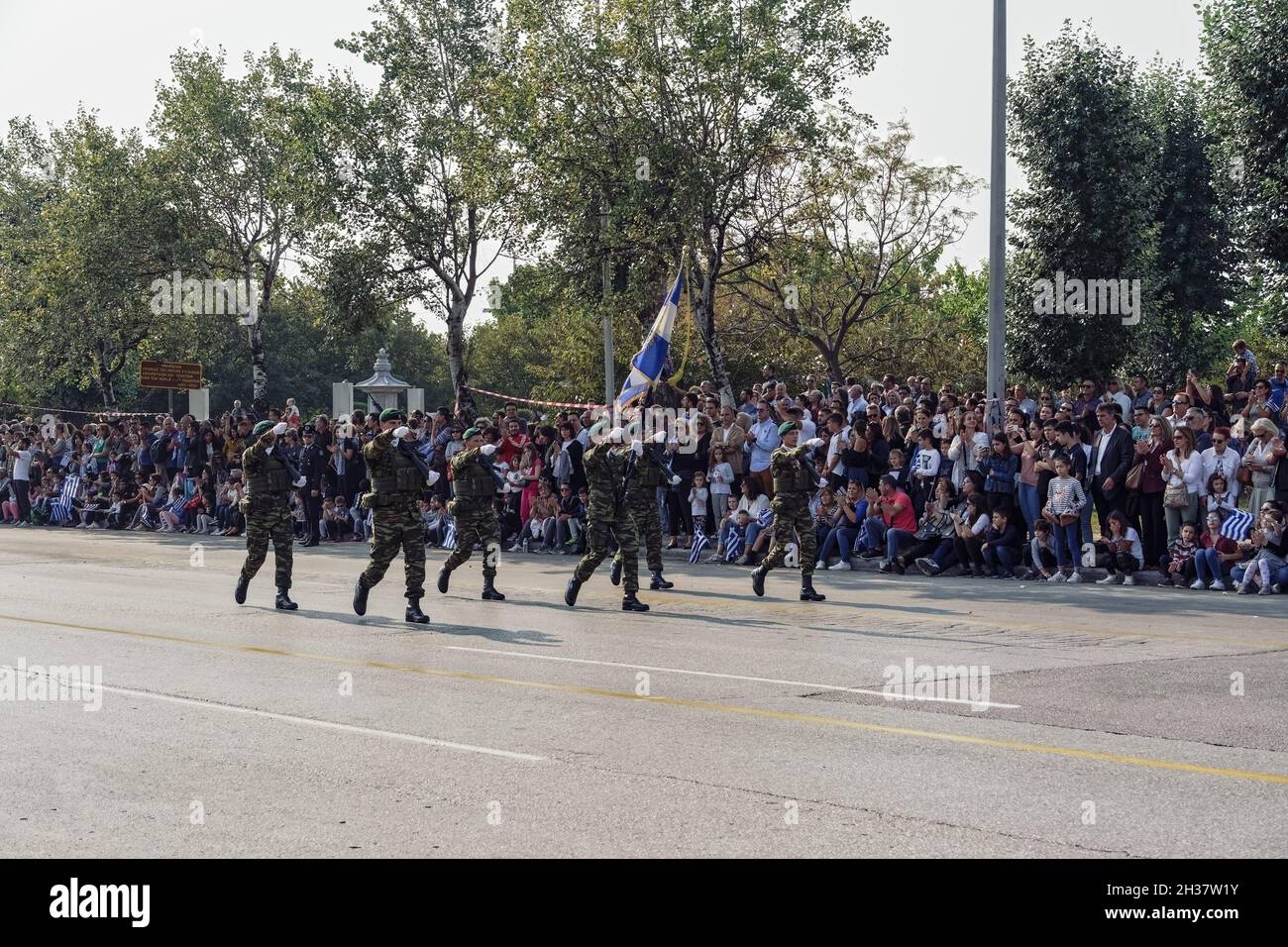 Thessaloniki, Greece - October 28 2019: Oxi Day Greek Army personnel ...