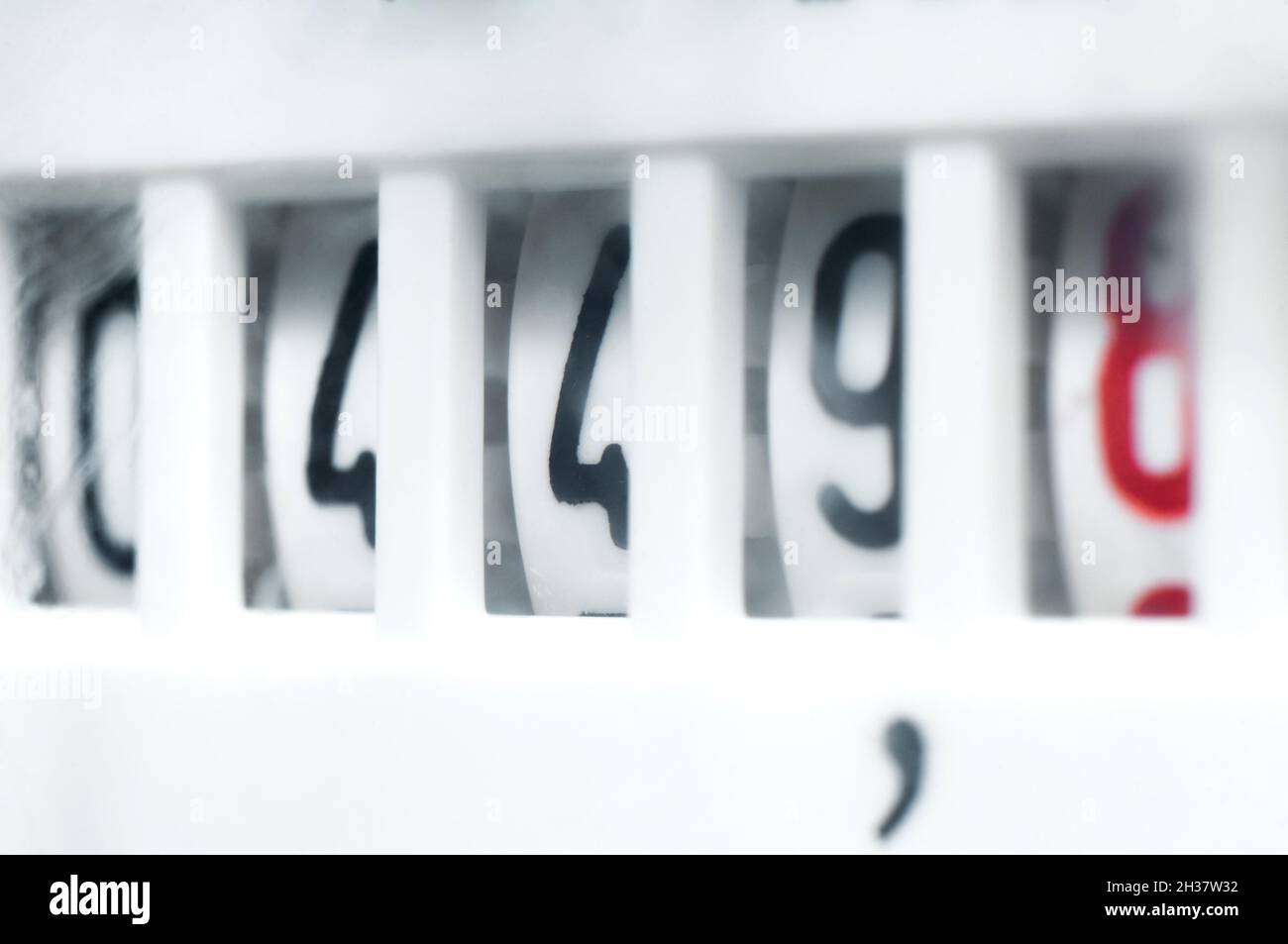 Water meter figures close up, macro photography Stock Photo - Alamy