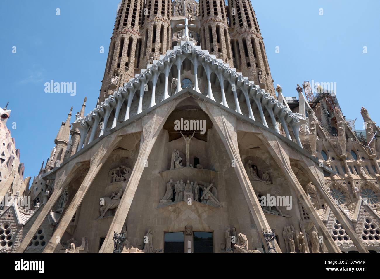 City view of Barcelona, Spain with Sagrada Familia basilica by Antoni ...
