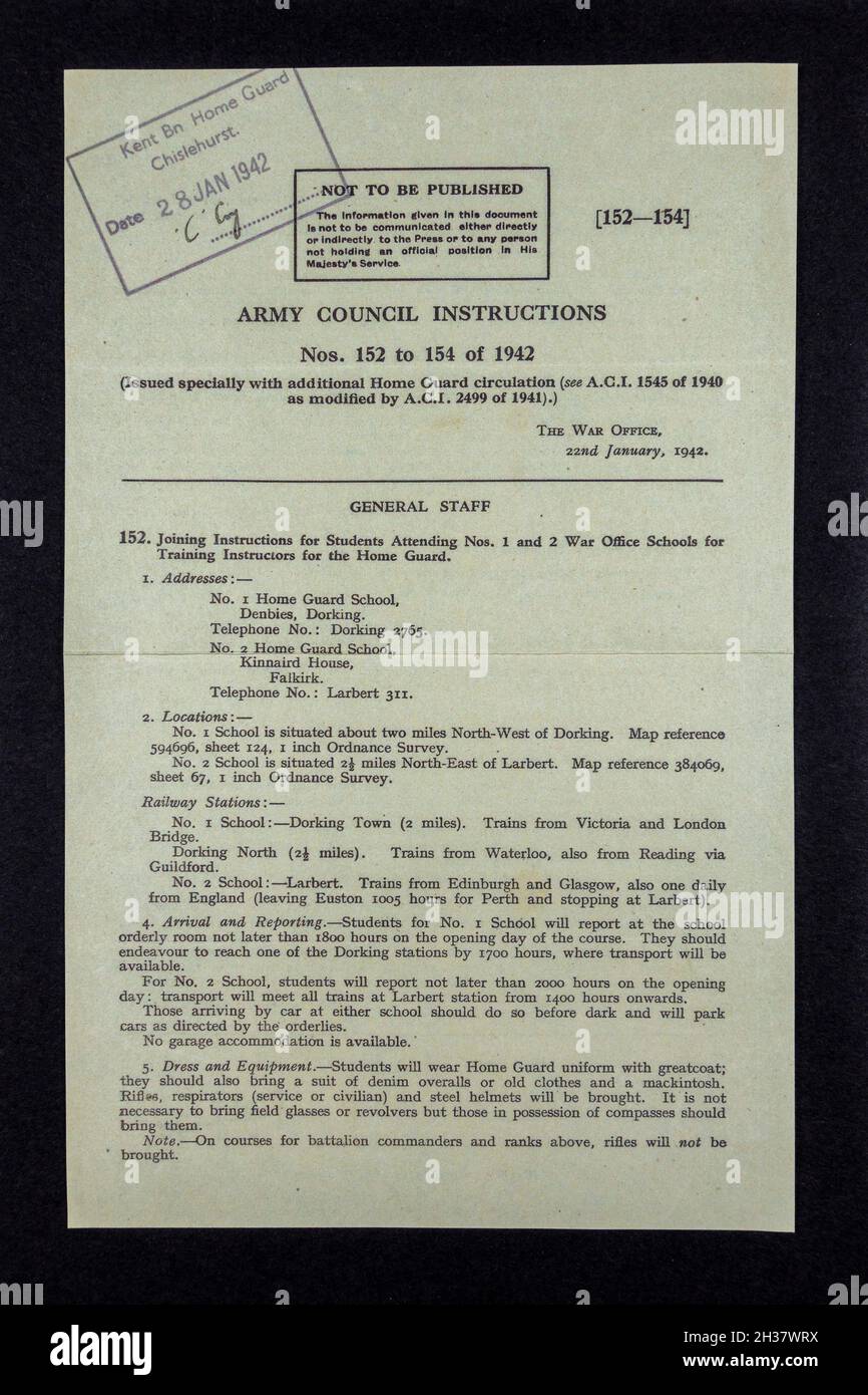 Army council instructions hi-res stock photography and images - Alamy