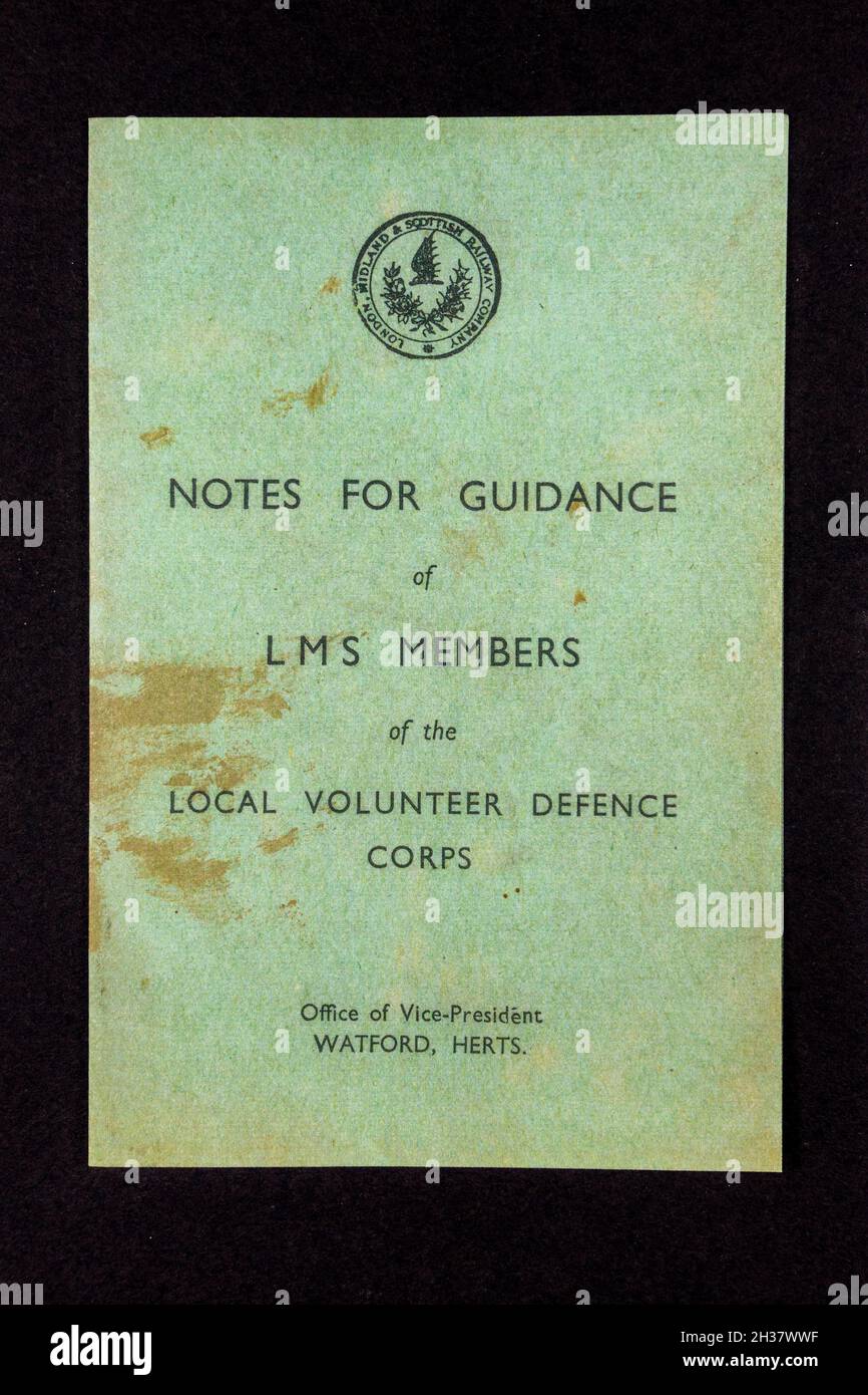 "Notes for Guidance " booklet for Local Defence Volunteers for LMS ...