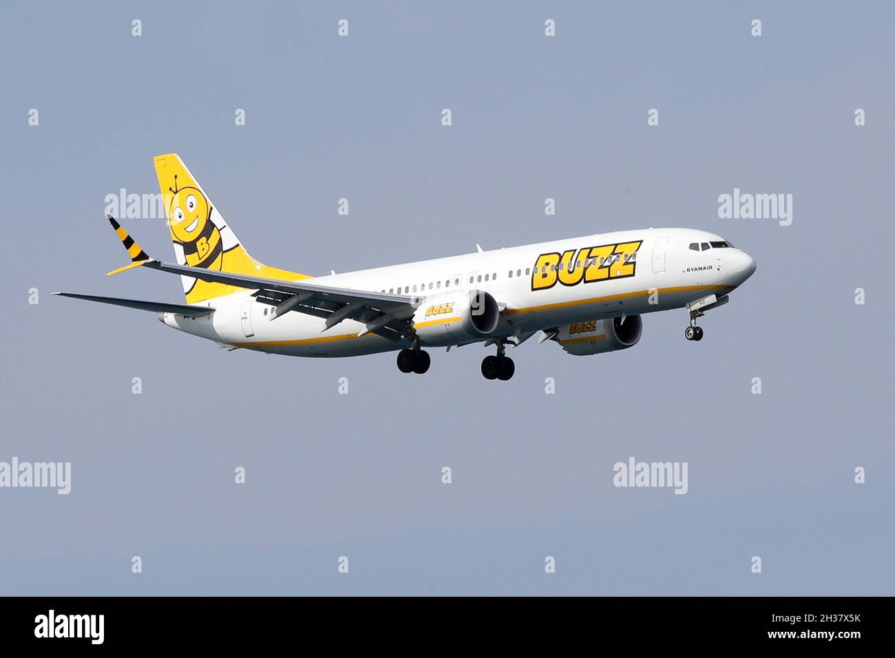 in the photo an aircraft of the company Buzz which is part of the ...