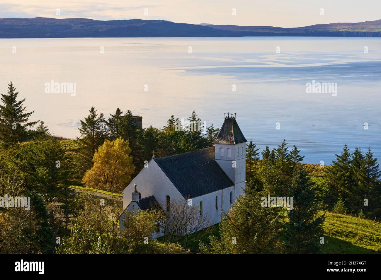 Uig Free Church, above Uig Bay Stock Photo - Alamy