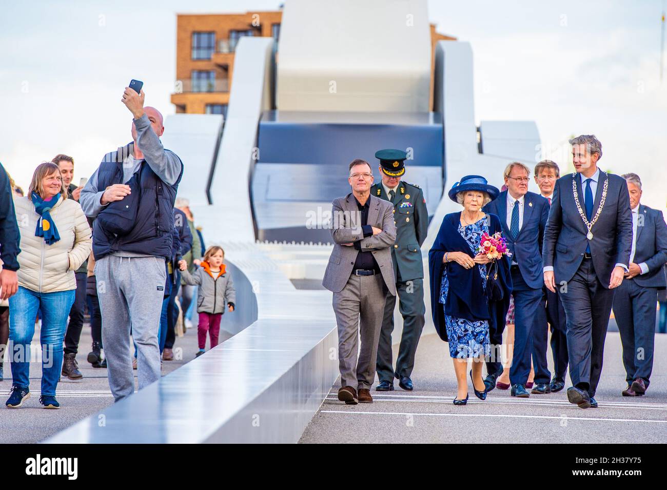 Princess Beatrix at the opening of the Prince Claus Bridge in Dordrecht ...