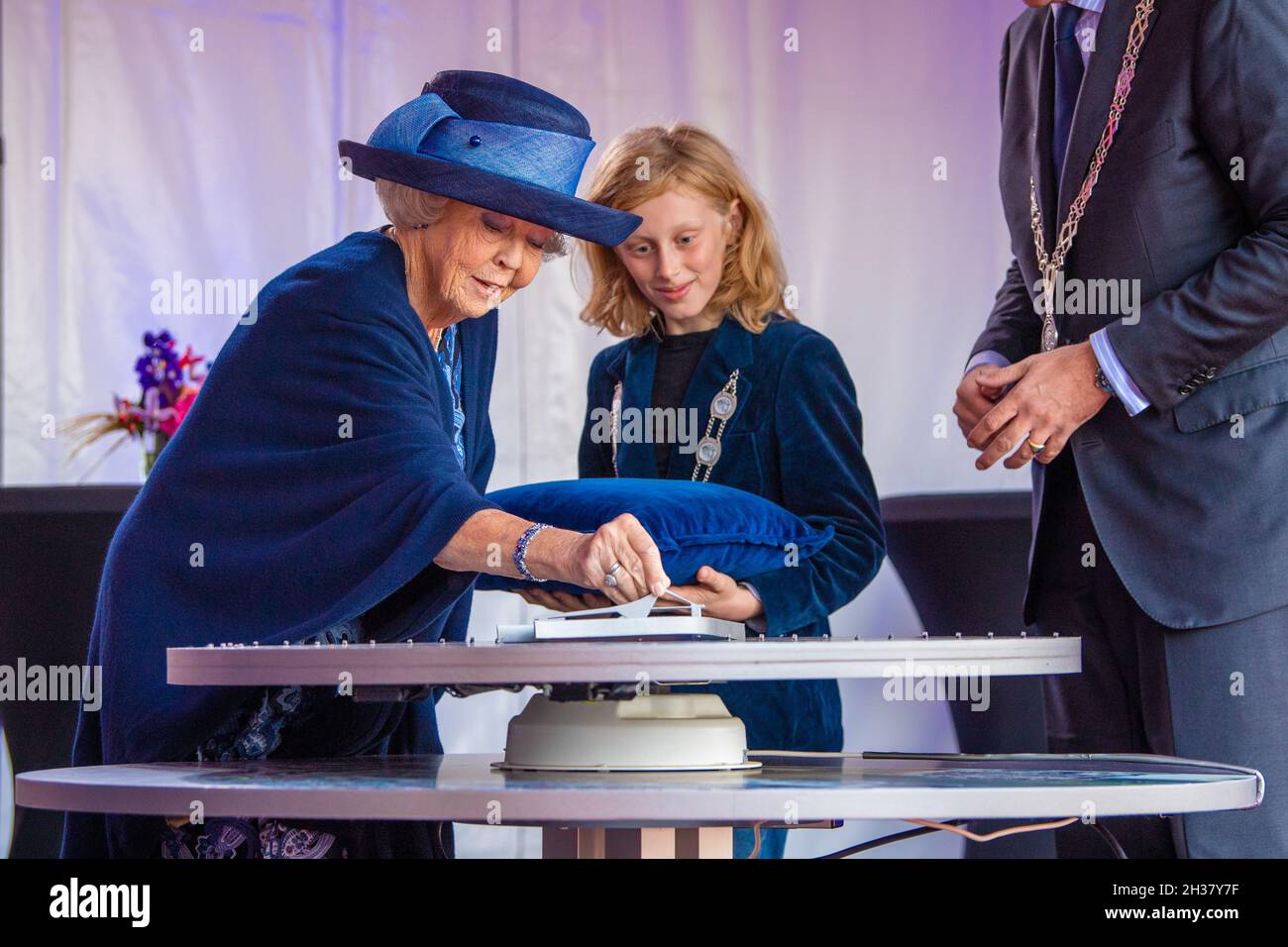 Princess Beatrix at the opening of the Prince Claus Bridge in Dordrecht ...