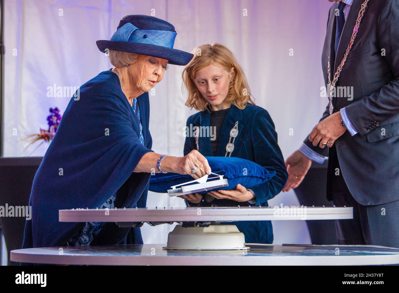 Princess Beatrix at the opening of the Prince Claus Bridge in Dordrecht ...