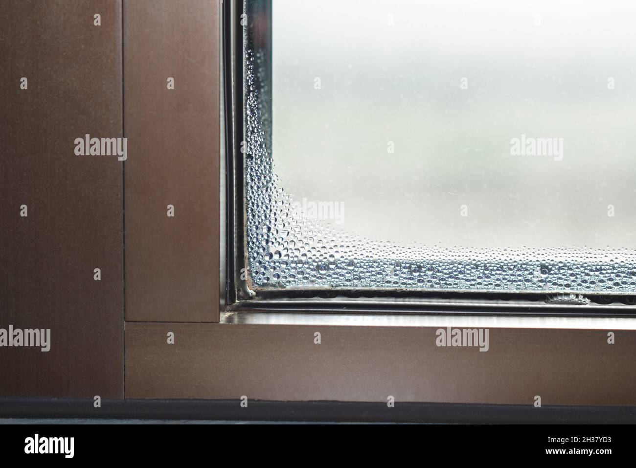 wet window in winter Stock Photo - Alamy