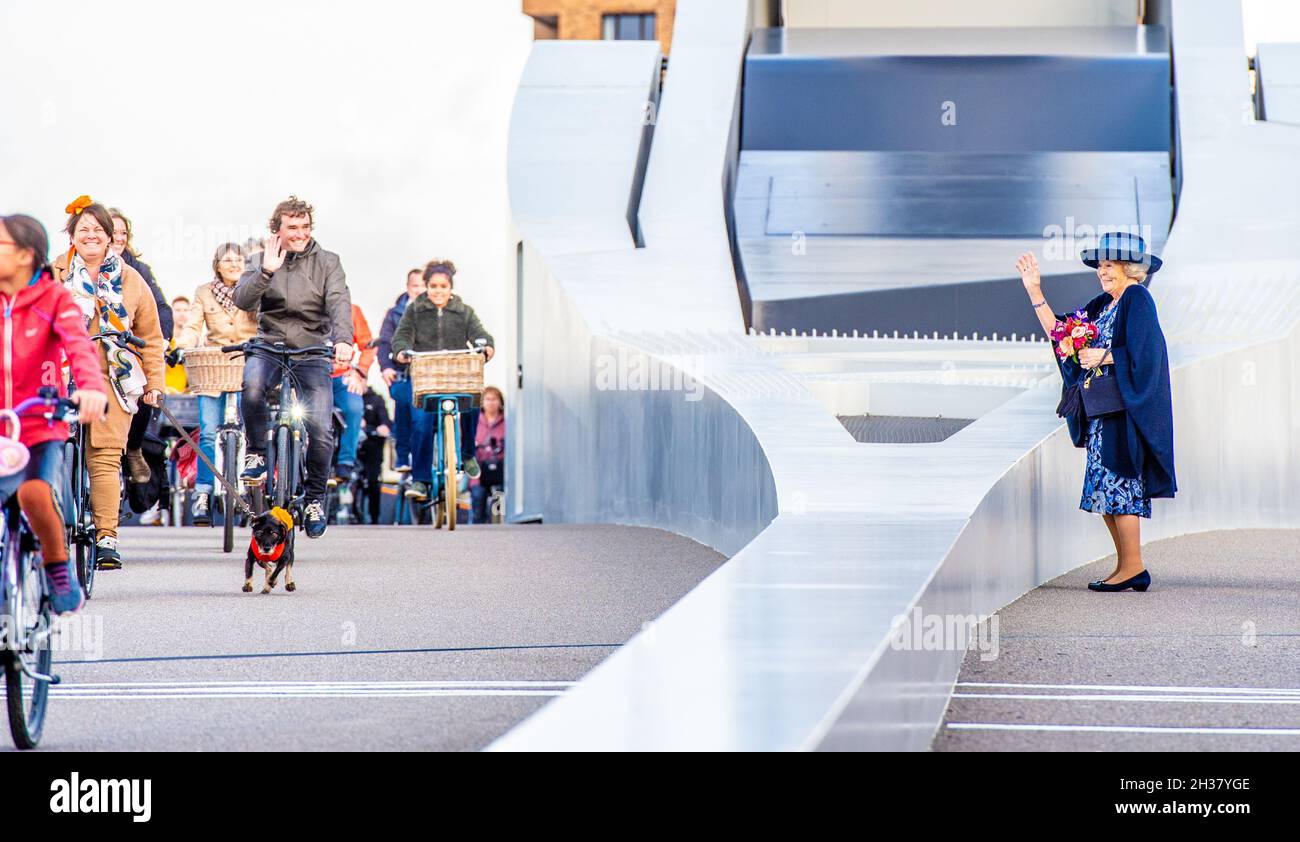 Princess Beatrix at the opening of the Prince Claus Bridge in Dordrecht ...