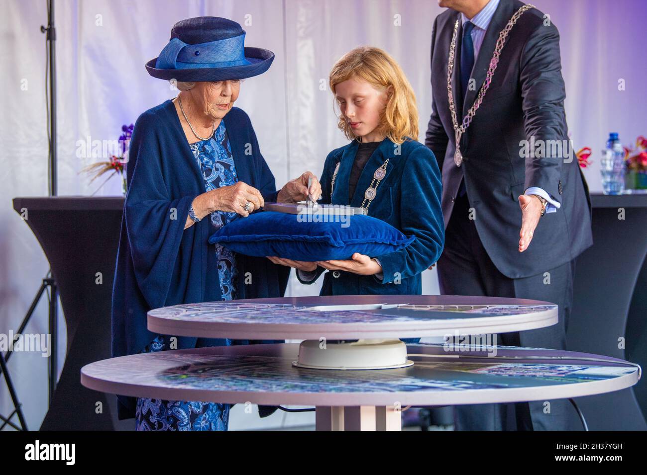 Princess Beatrix at the opening of the Prince Claus Bridge in Dordrecht ...