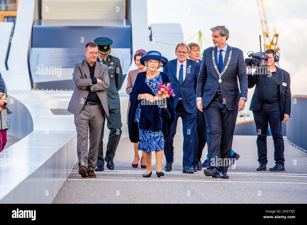 Princess Beatrix at the opening of the Prince Claus Bridge in Dordrecht ...