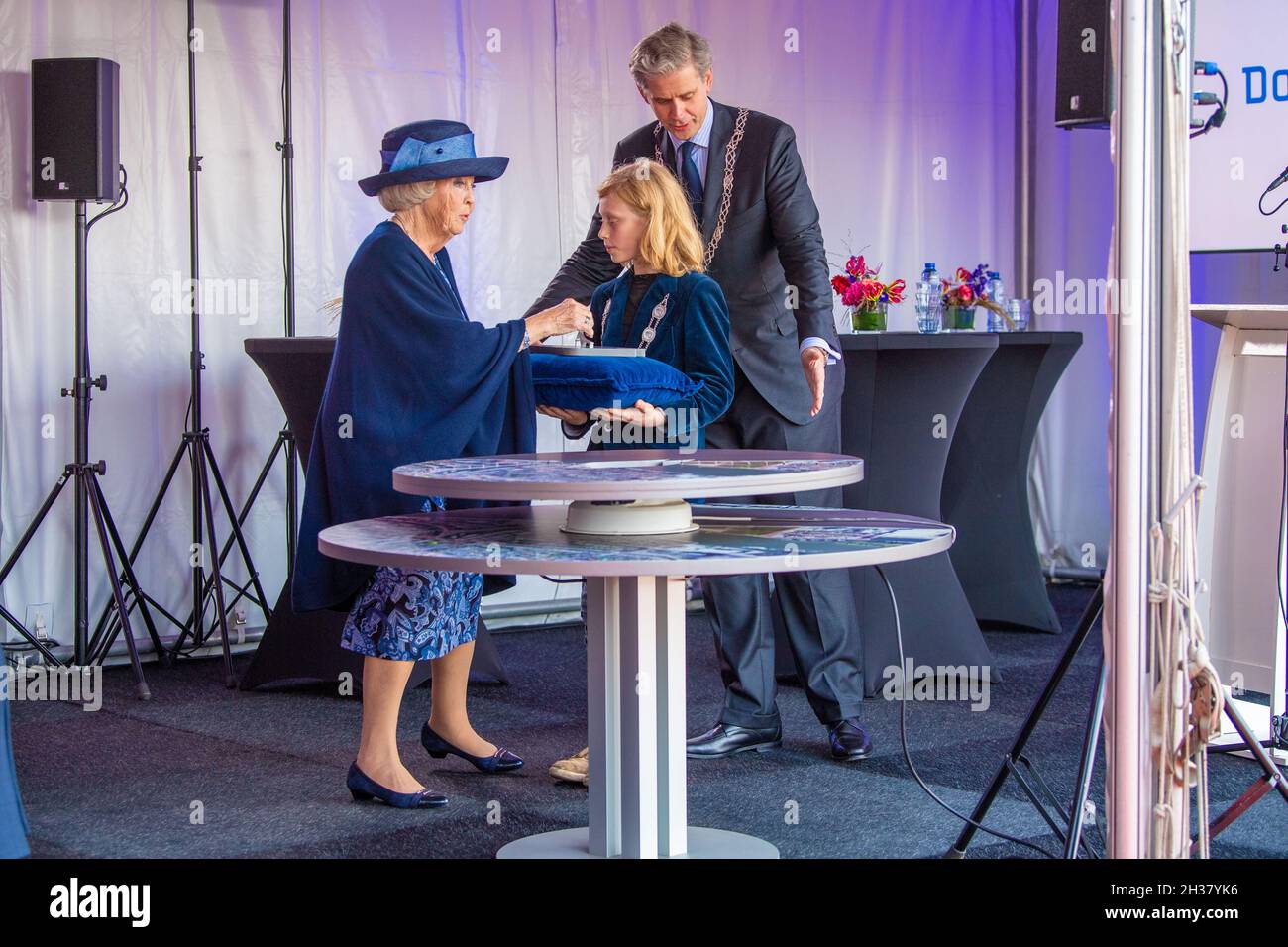 Princess Beatrix at the opening of the Prince Claus Bridge in Dordrecht ...