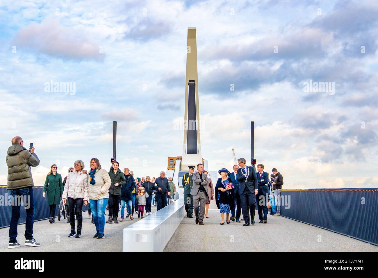 Princess Beatrix at the opening of the Prince Claus Bridge in Dordrecht ...