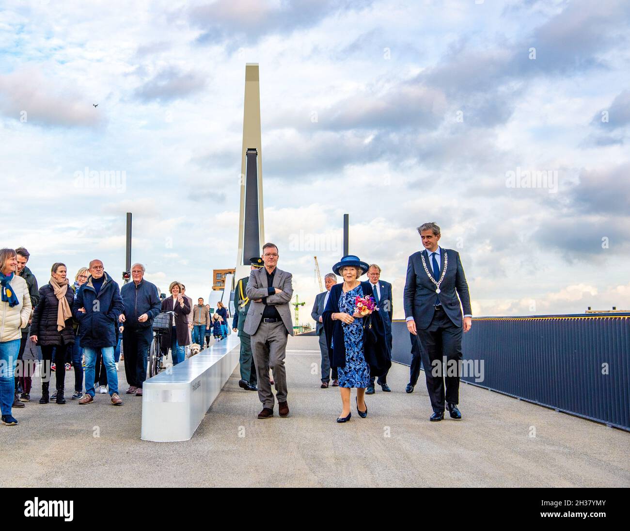 Princess Beatrix at the opening of the Prince Claus Bridge in Dordrecht ...