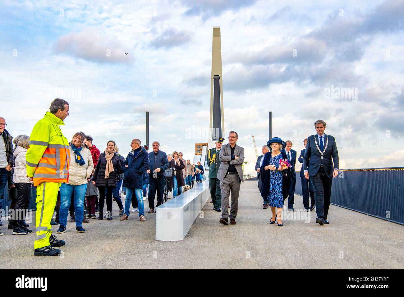 Princess Beatrix at the opening of the Prince Claus Bridge in Dordrecht ...