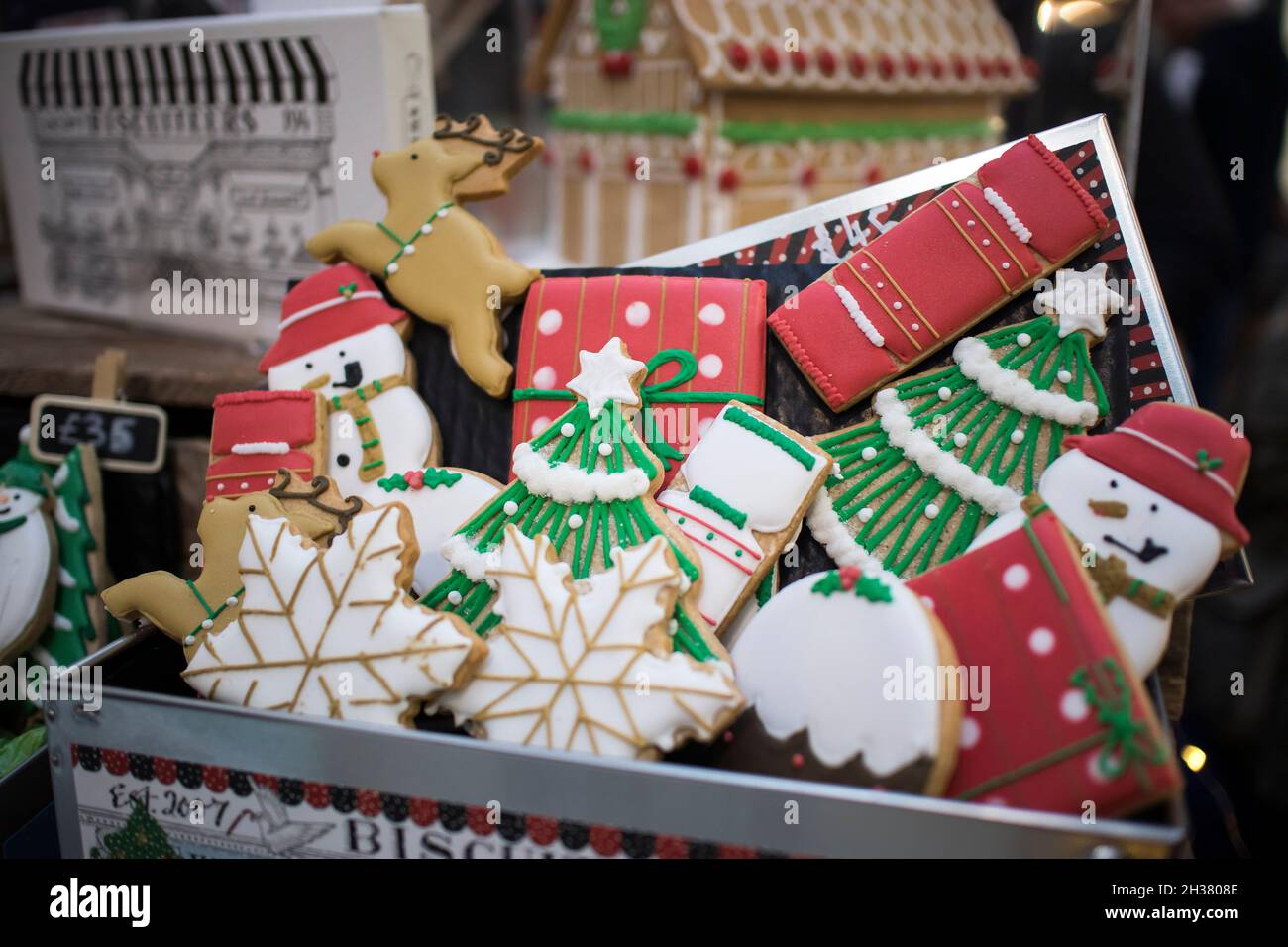 London, UK - 15 December 2020 Gingerbread for Christmas: spruce ...