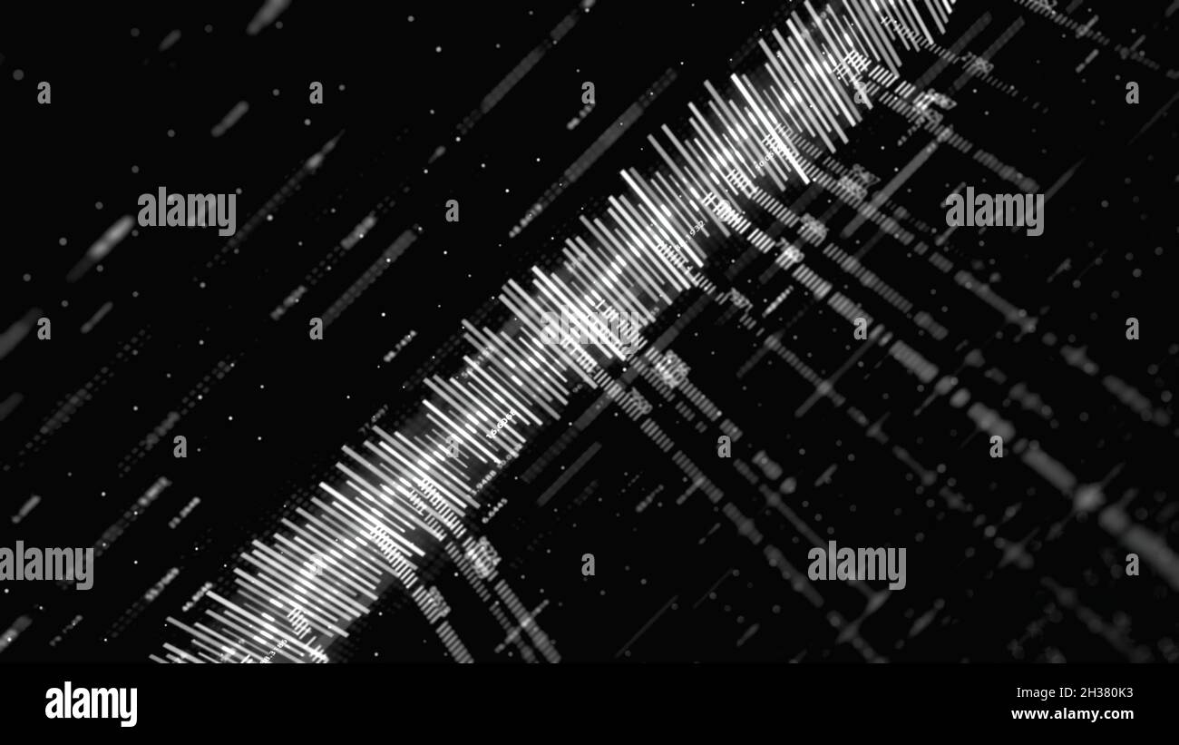 Abstract monochrome animation of stock market data and financial ...