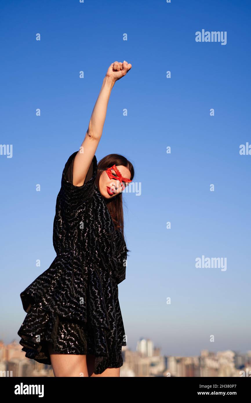 Female power, protest, women rights, activism concept. Portrait of ...