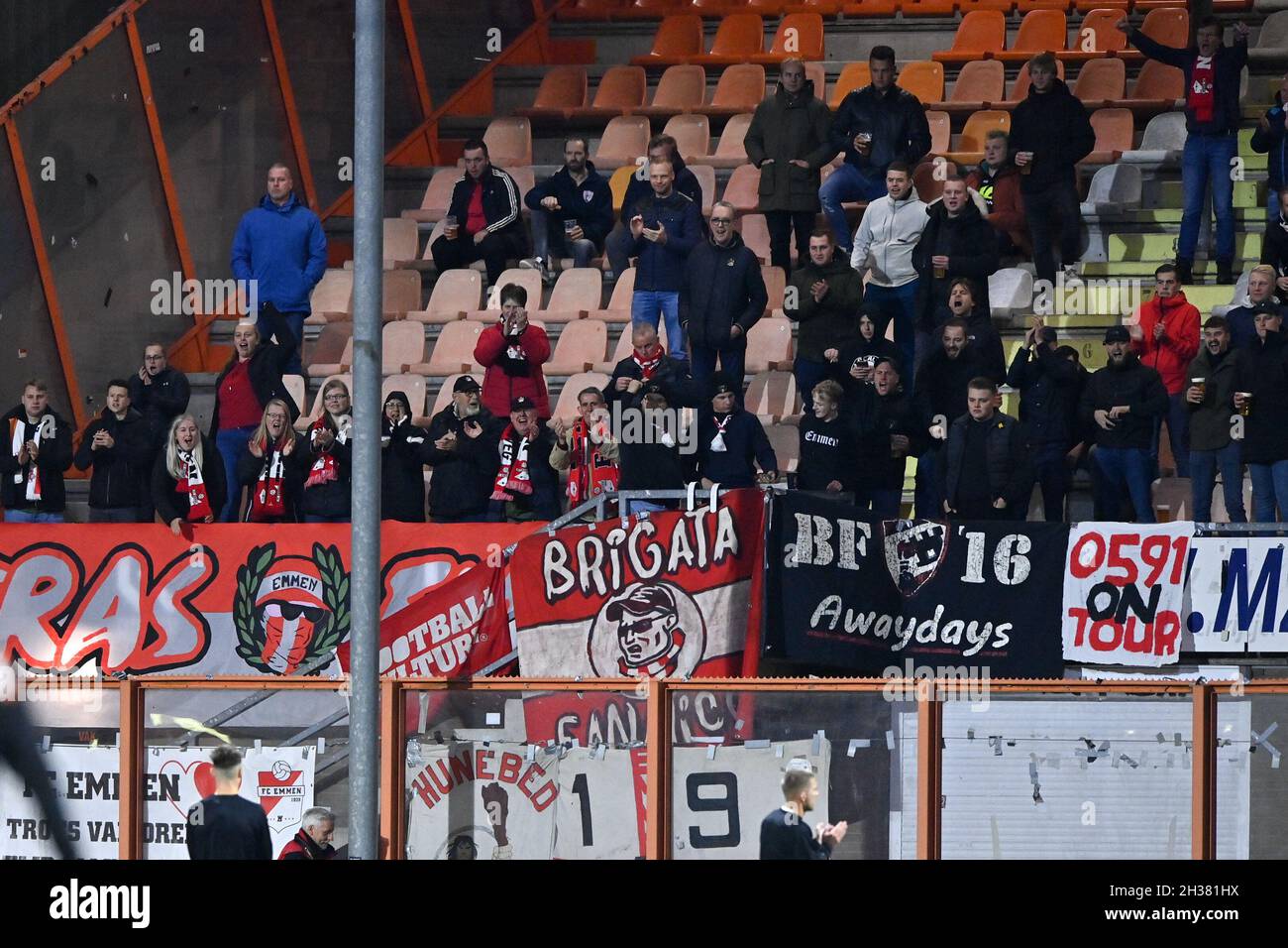 VOLENDAM, NETHERLANDS - OCTOBER 26: Fans during the Dutch TOTO KNVB Cup ...