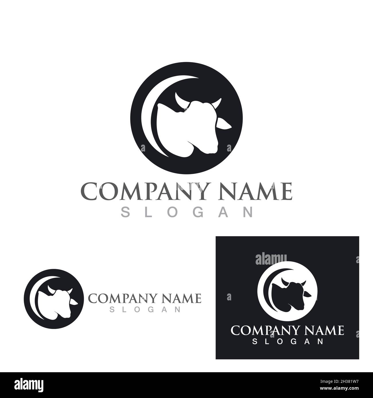 Cow Logo Template vector icon illustration design Stock Vector Image ...