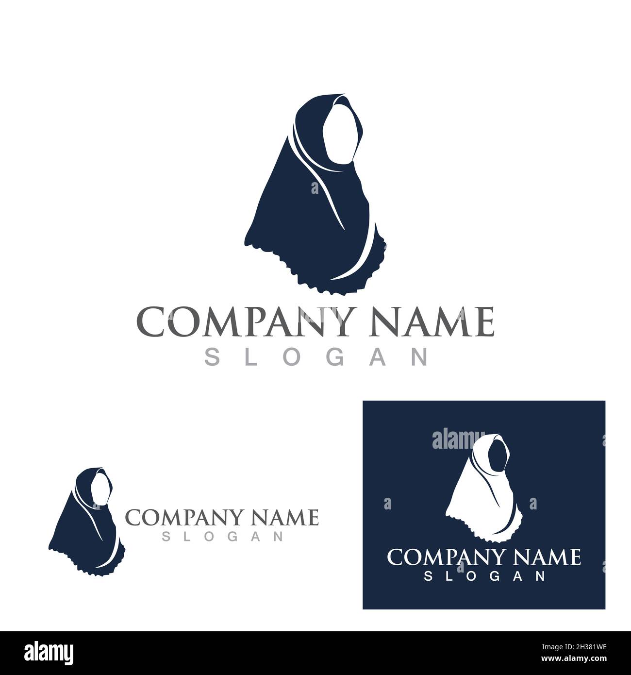 Hijab women Muslim logo vector Stock Vector Image & Art - Alamy