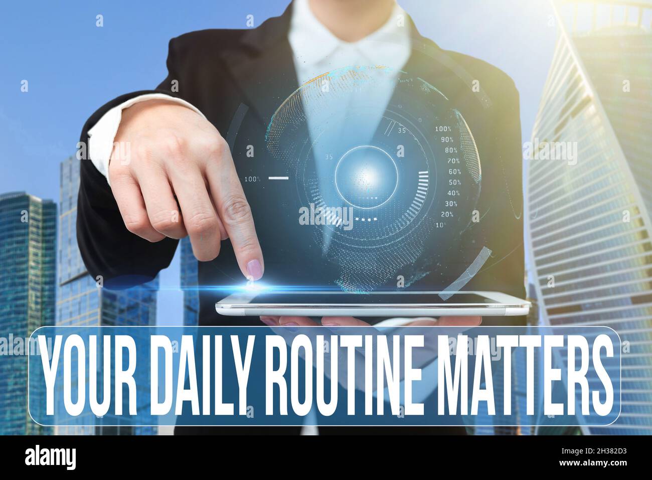 Text sign showing Your Daily Routine Matters. Business approach ...