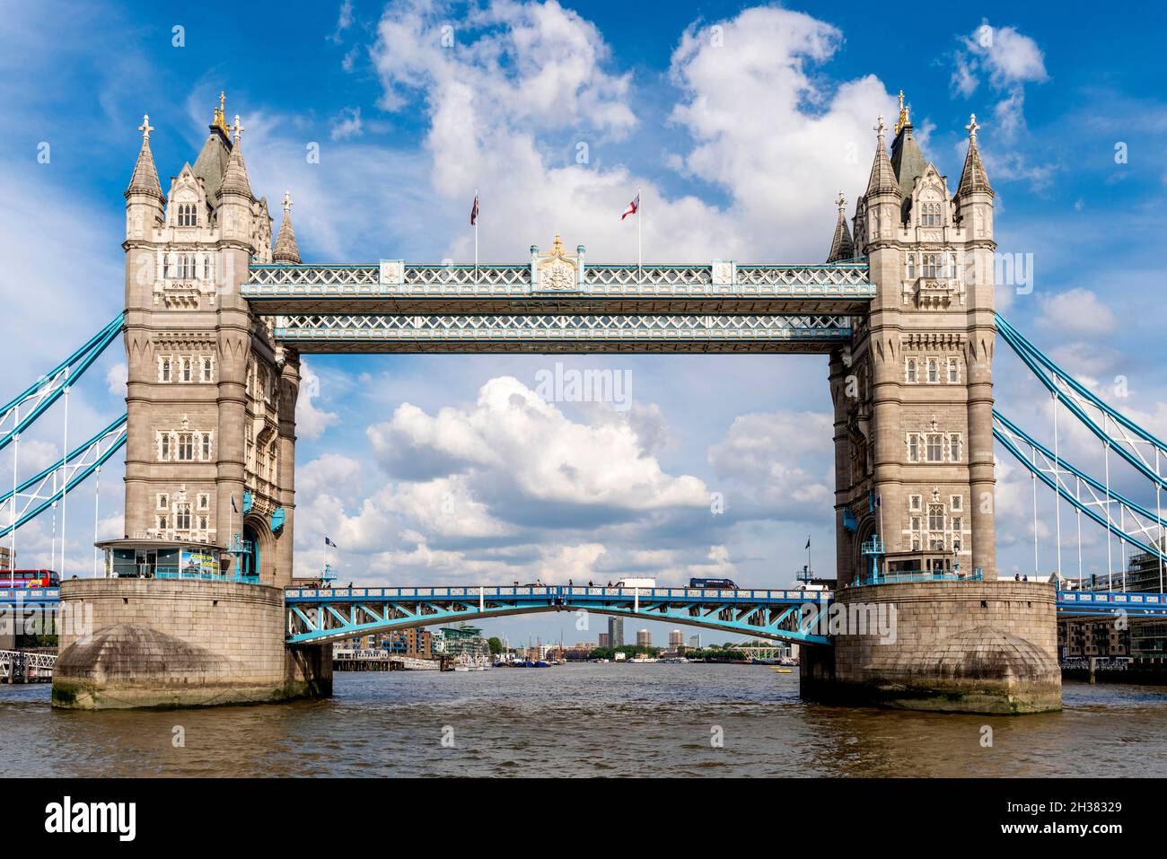 Tower Bridge and The River Thames Looking Downstream, London, UK Stock ...