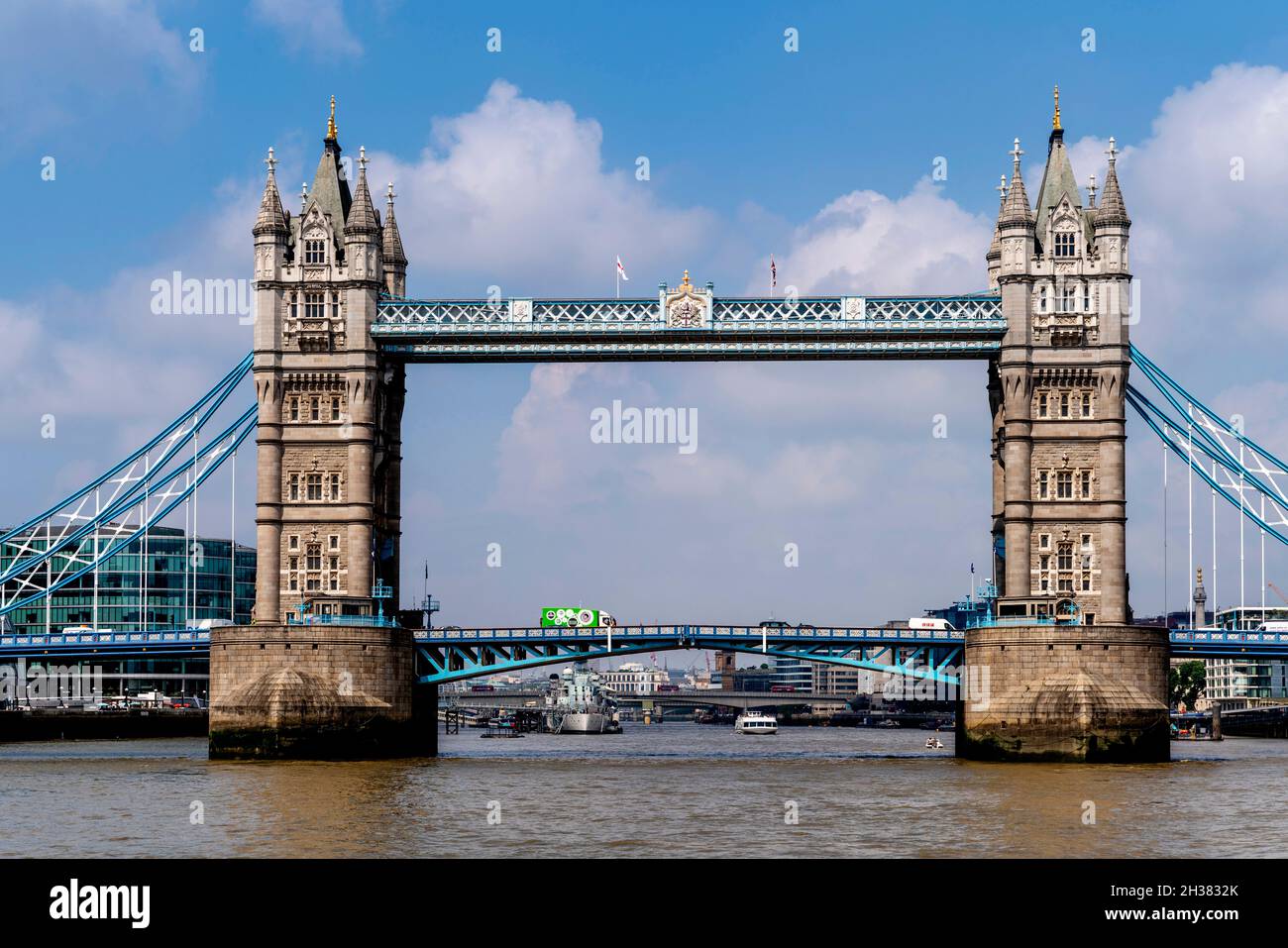 Tower Bridge and The River Thames Looking Upstream, London, UK Stock ...