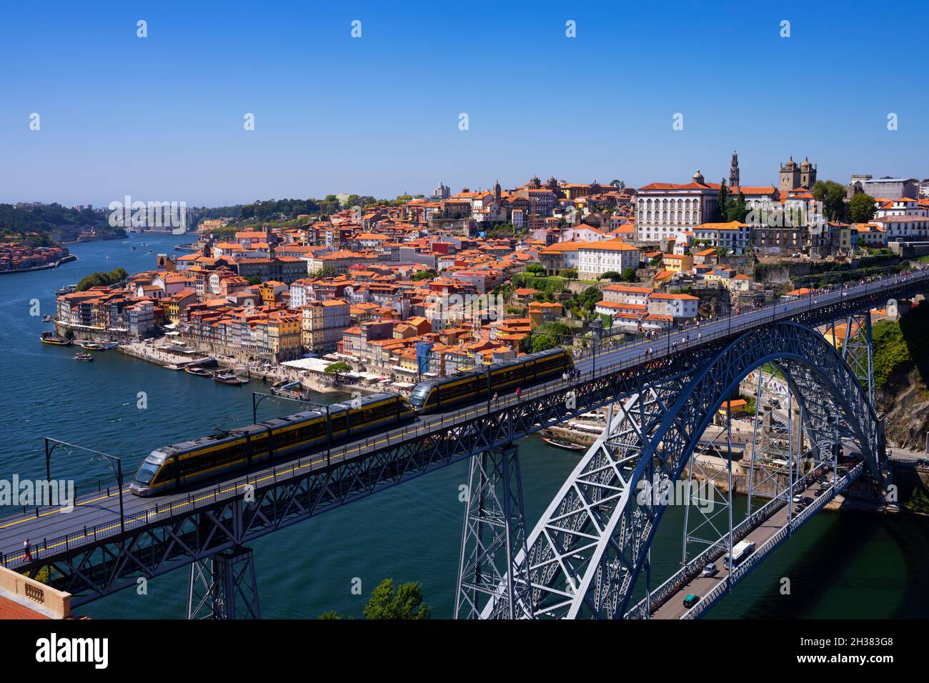 Aerial view of famous bridge in Porto, Portugal Stock Photo - Alamy