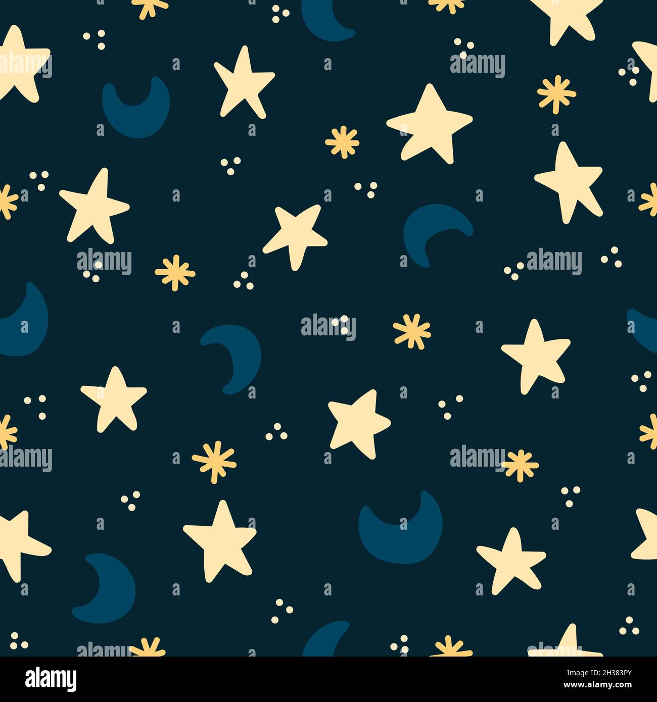 Yellow Stars Blue Background