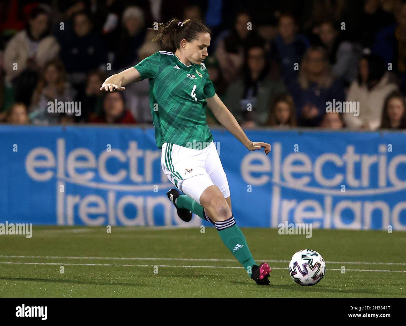 Northern Ireland's Sarah McFadden shoots towards goal during the FIFA ...
