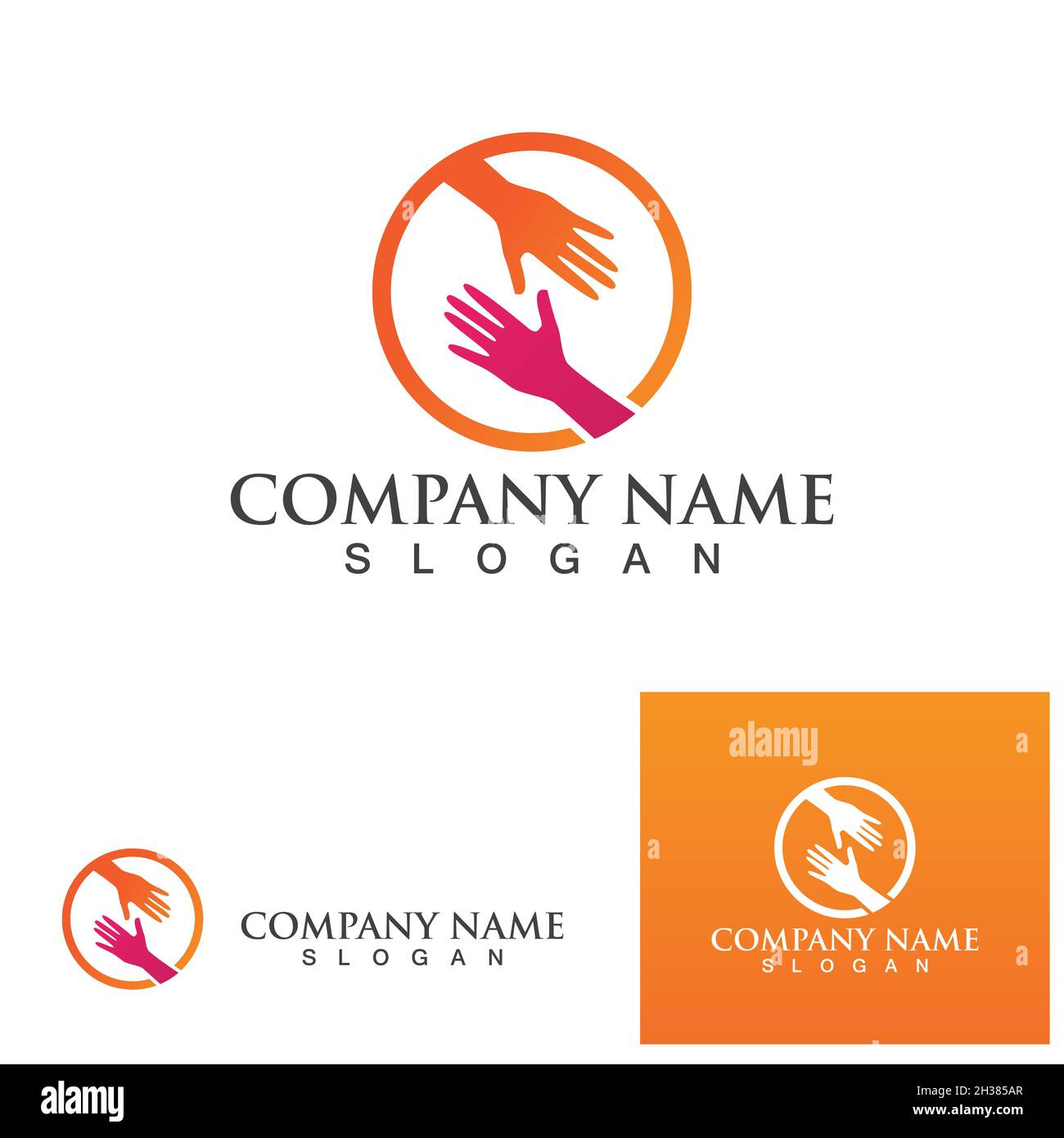 Hand hope logo vector set bundle Stock Vector Image & Art - Alamy