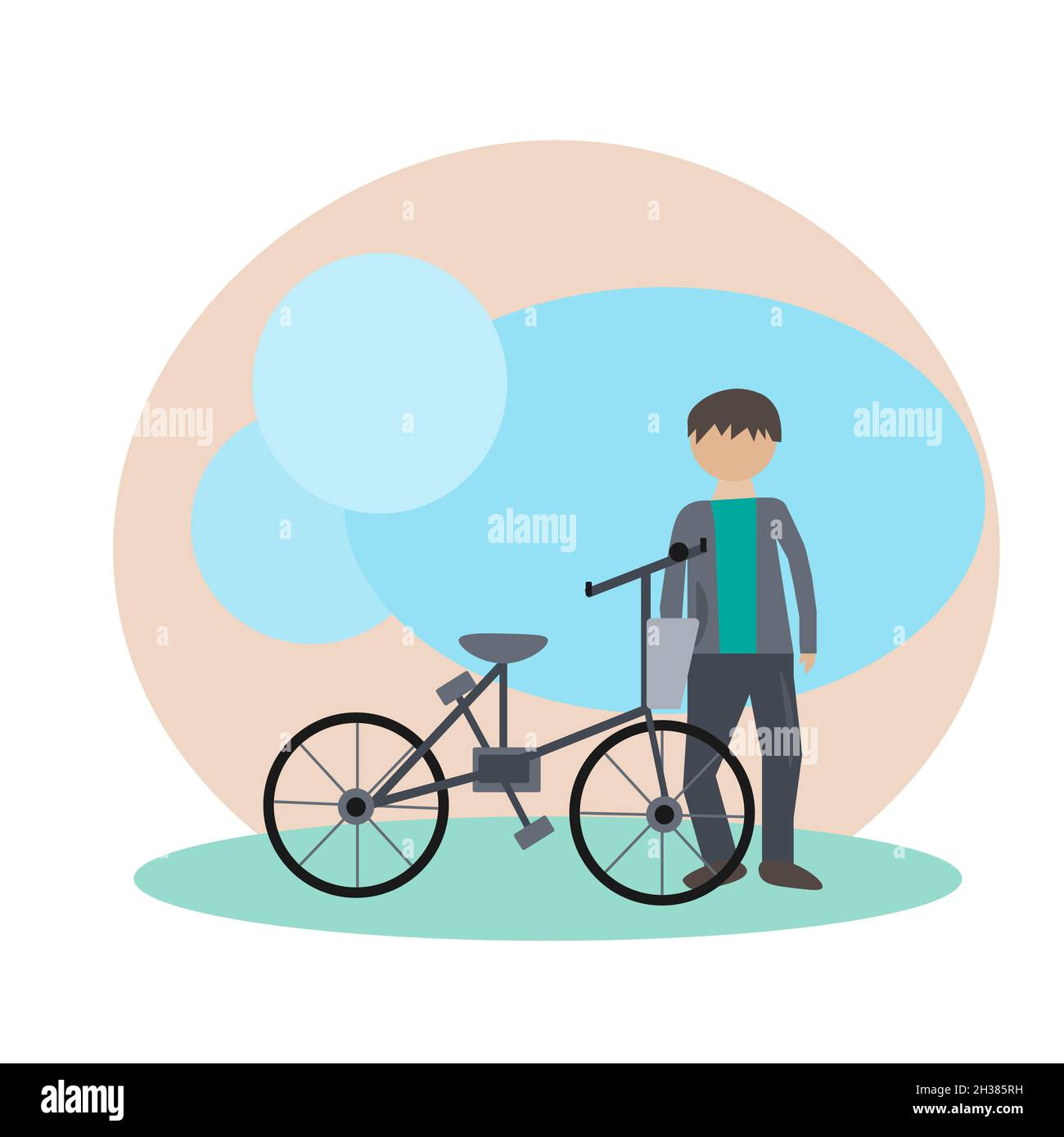 simple guy on a simple bike Stock Vector Image & Art - Alamy
