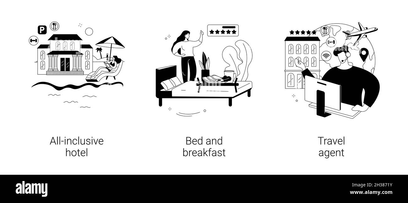Hospitality resort abstract concept vector illustrations Stock Vector ...