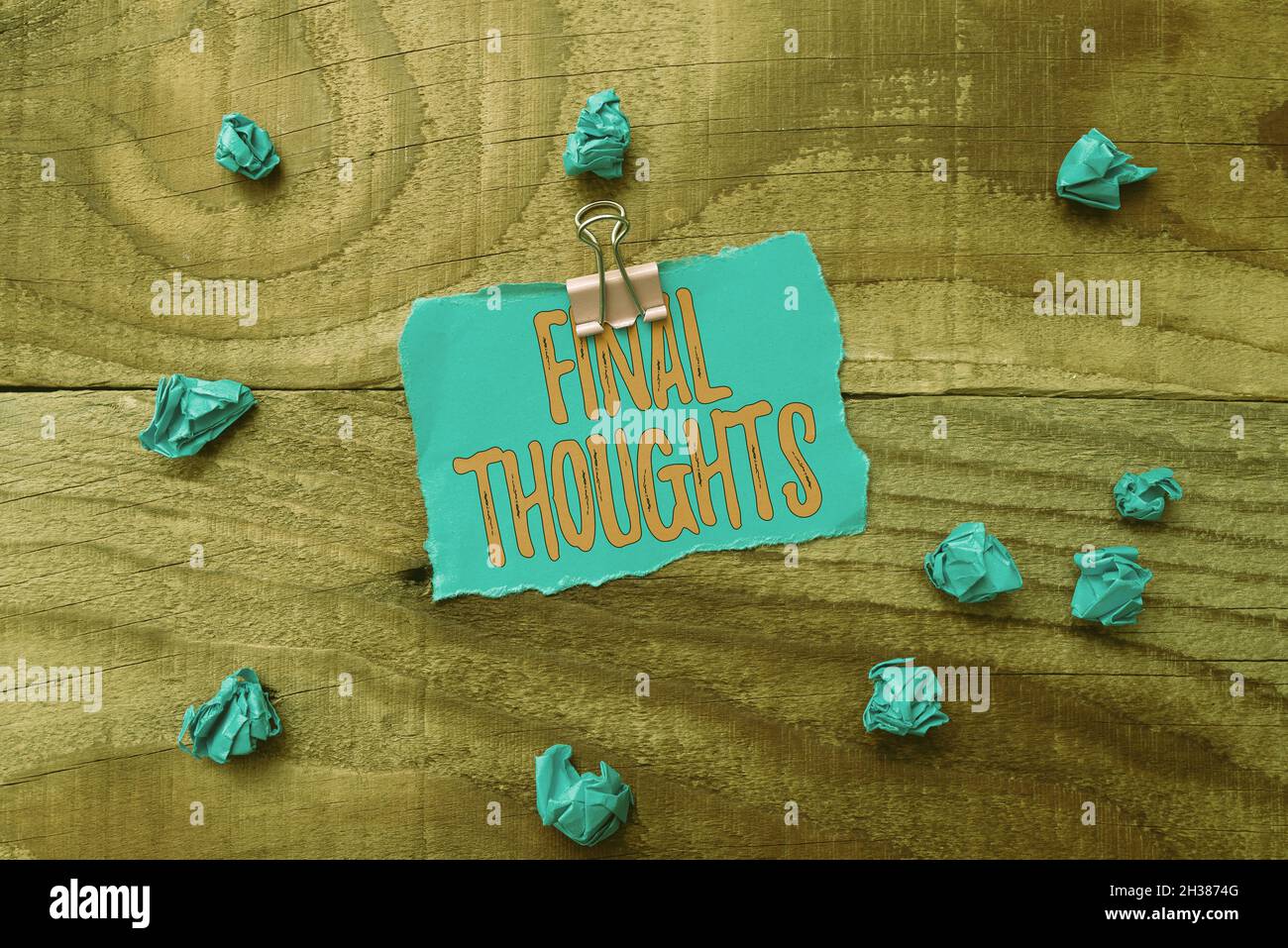 Conceptual display Final Thoughts. Word Written on the conclusion or ...