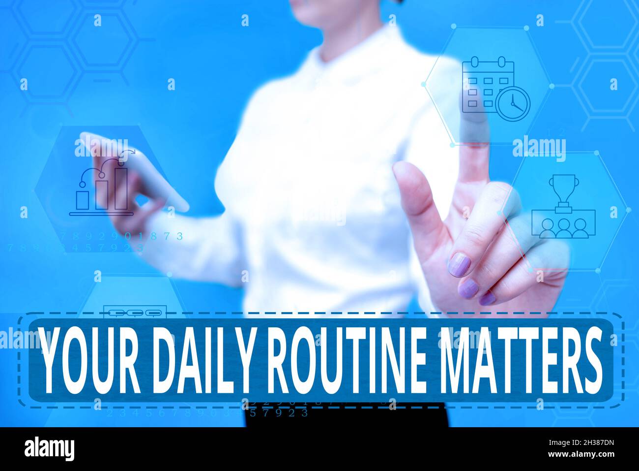Inspiration showing sign Your Daily Routine Matters. Business concept ...