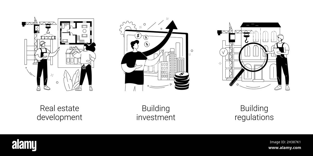 Construction project abstract concept vector illustrations Stock Vector ...