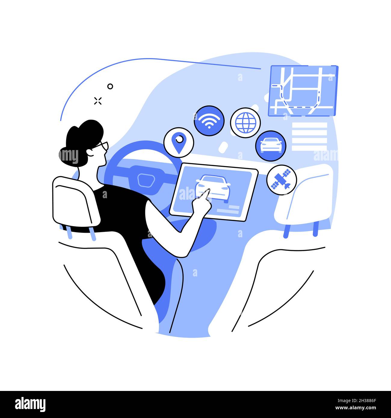 Autonomous driving abstract concept vector illustration Stock Vector ...