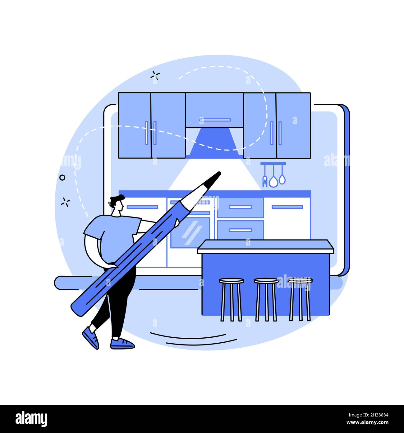 Custom made kitchens abstract concept vector illustration Stock Vector ...