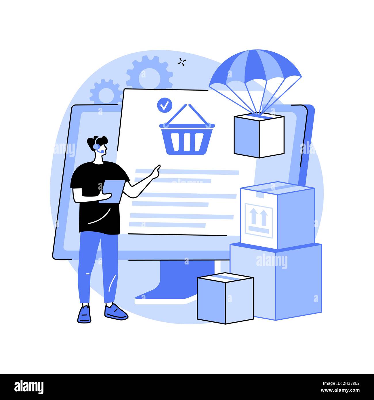 Drop-shipper receives order abstract concept vector illustration Stock ...