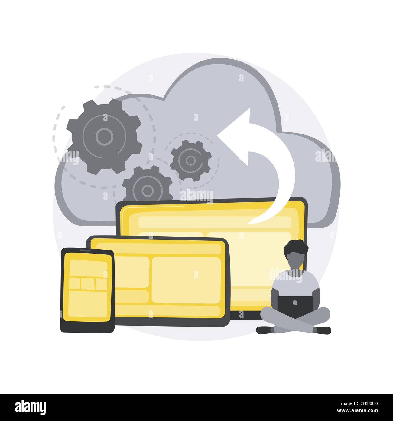 Cloud based engine abstract concept vector illustration Stock Vector Image & Art - Alamy