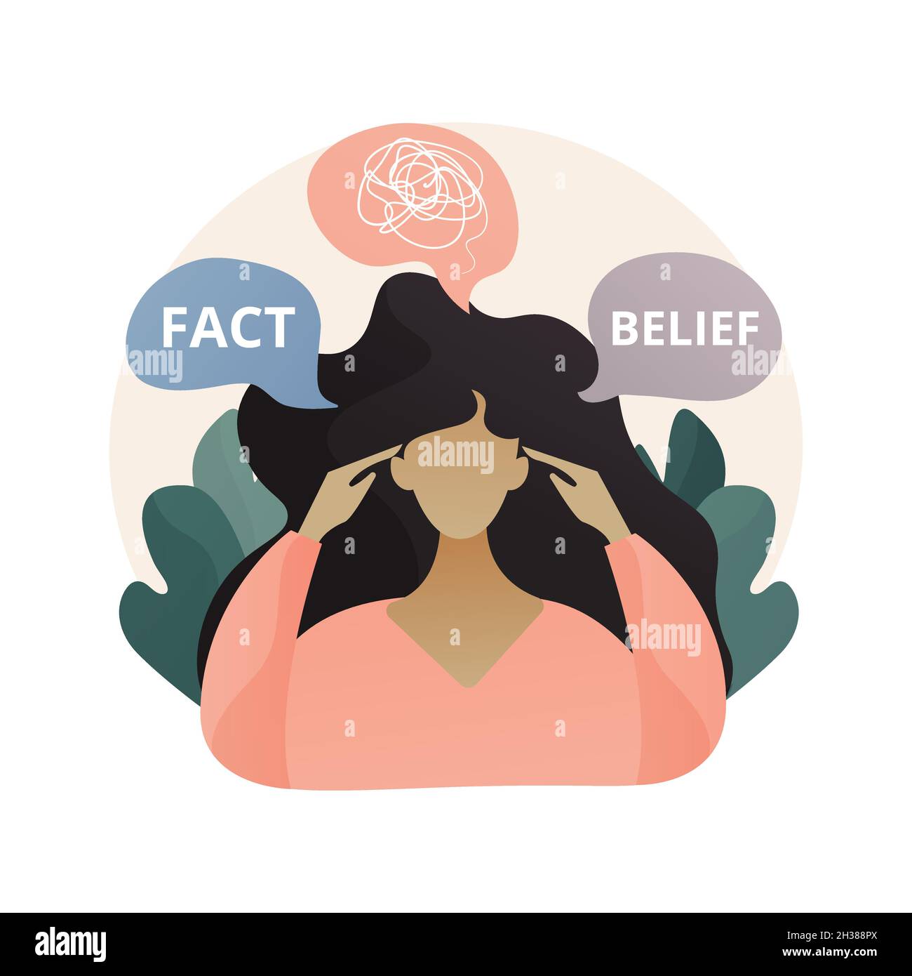 Cognitive dissonance abstract concept vector illustration Stock Vector ...