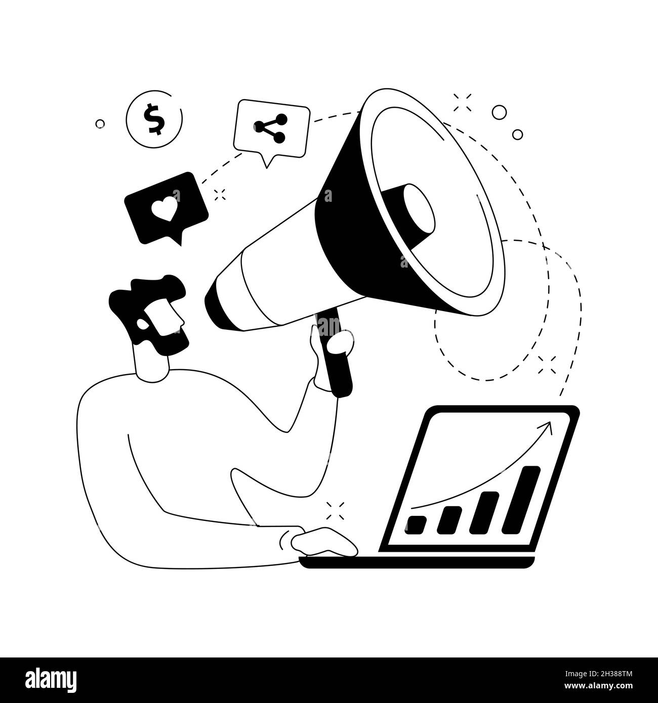 Digital PR abstract concept vector illustration Stock Vector Image ...