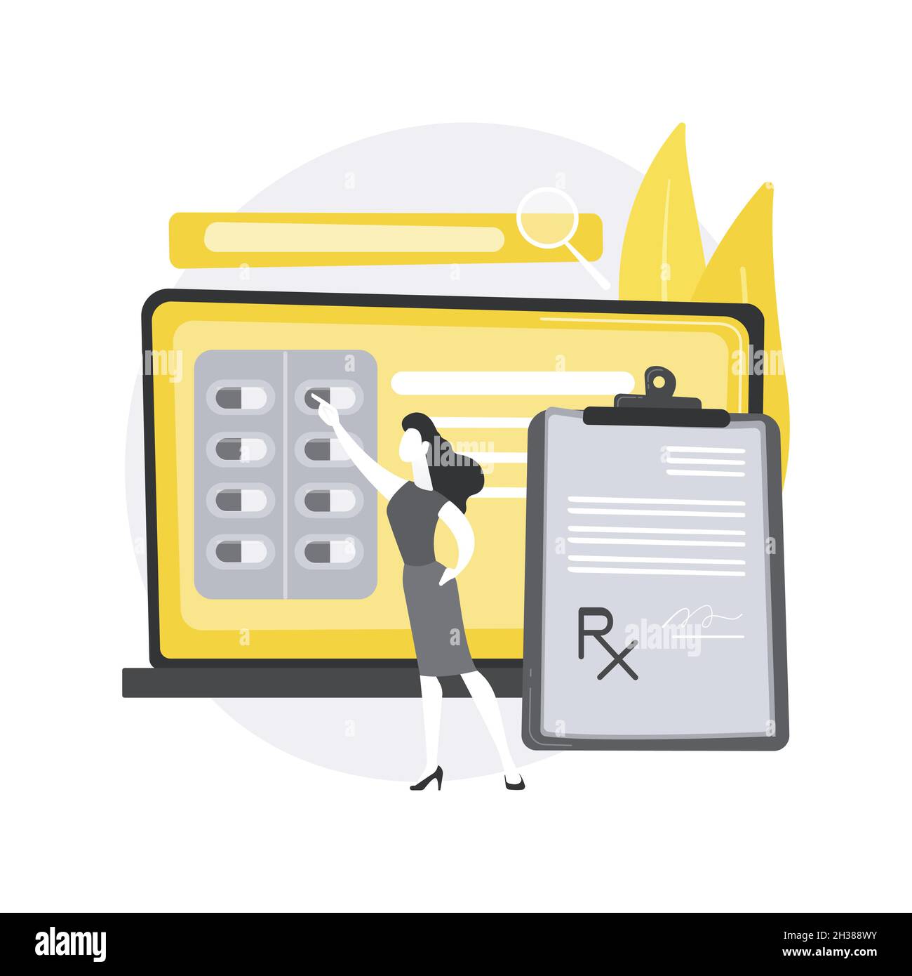 Online prescription system abstract concept vector illustration Stock ...