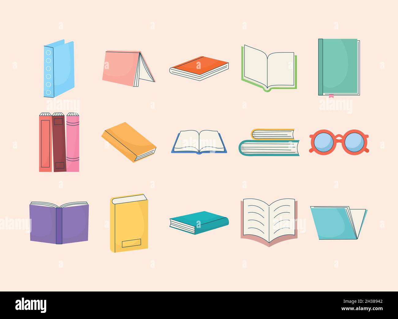 fifteen books items Stock Vector Image & Art - Alamy