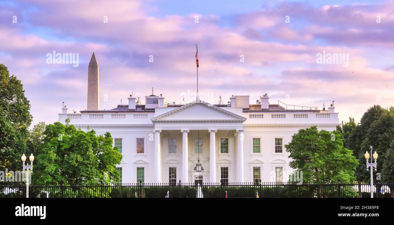 The White House located at 1600 Pennsylvania Avenue in Washington, D.C ...