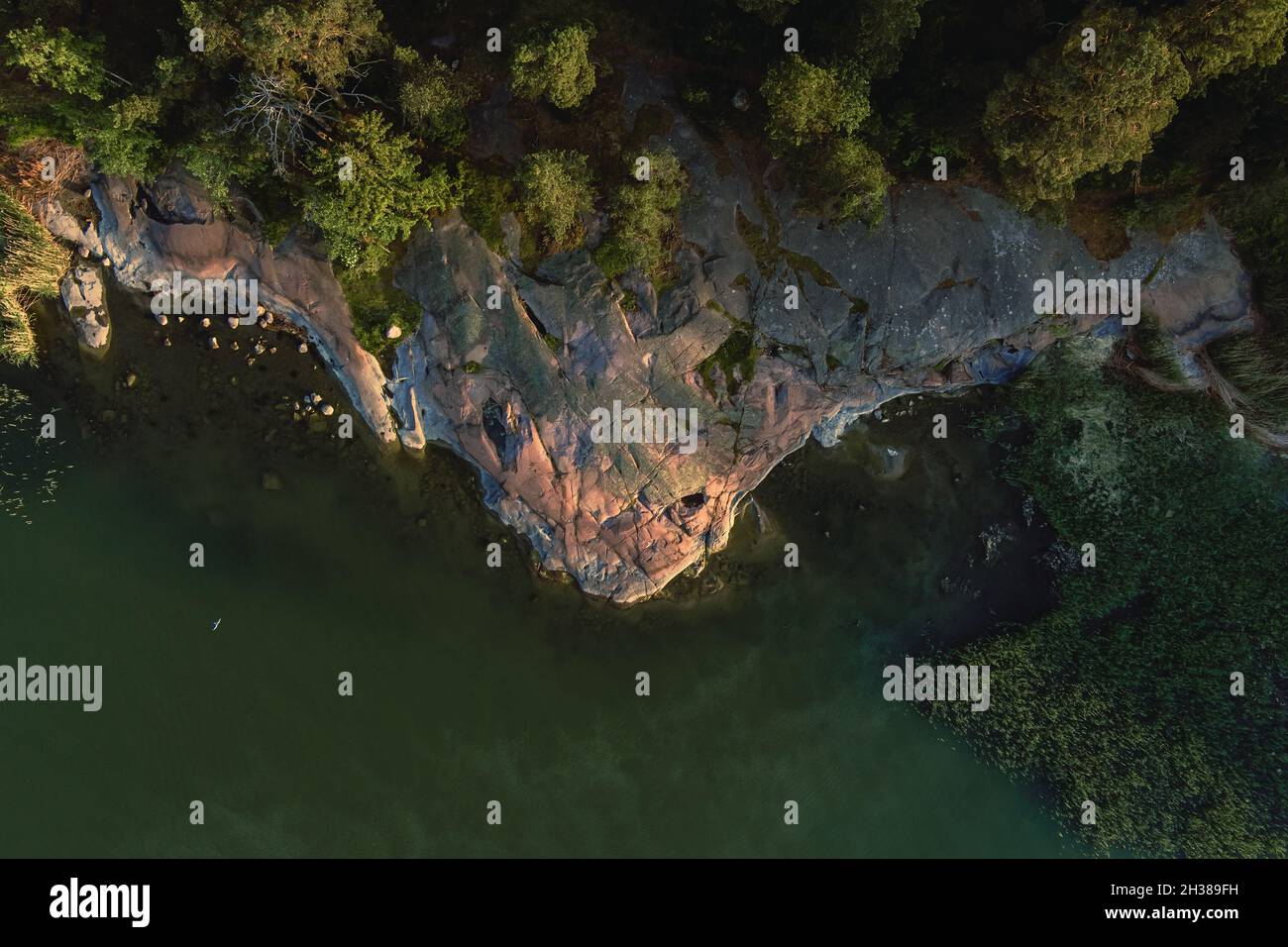 Top view aerial photo of an amazingly beautiful sea landscape ...